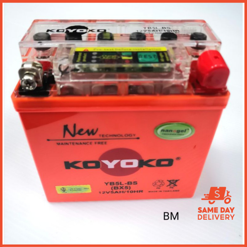 [SAME DAY DELIVERY] KOYOKO BATTERY YB5-BS LC135V1 EX5 starter KRISS ...