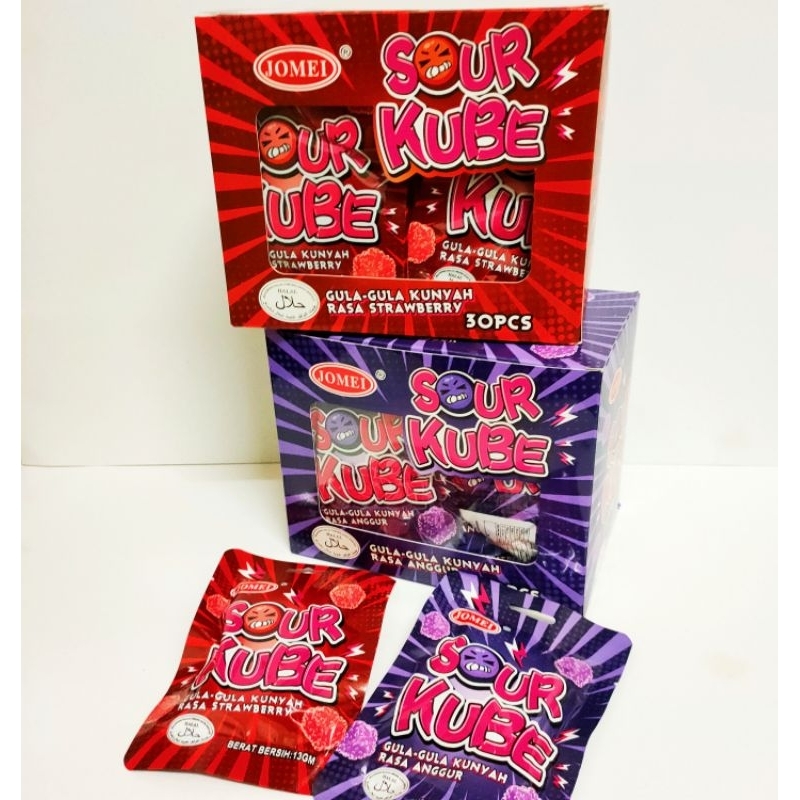 30pcs Sour Kube Candy / Gula-gula Kunyah / (Strawberry&Grape) | Shopee ...