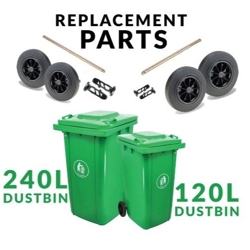 Replacement Parts ONLY for 120L 240L Dustbin Wheel Shaft Lid Hinge Bolt ...