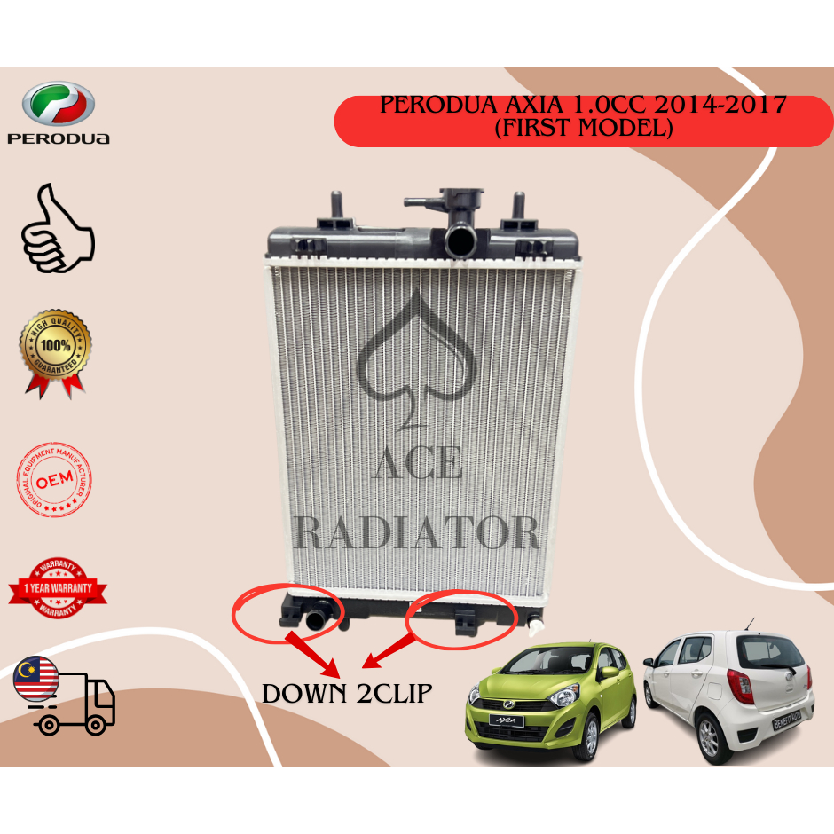 PERODUA AXIA AUTO/MANUAL 2014-2017 (FIRST MODEL) OEM RADIATOR ASSY 1ROW ...