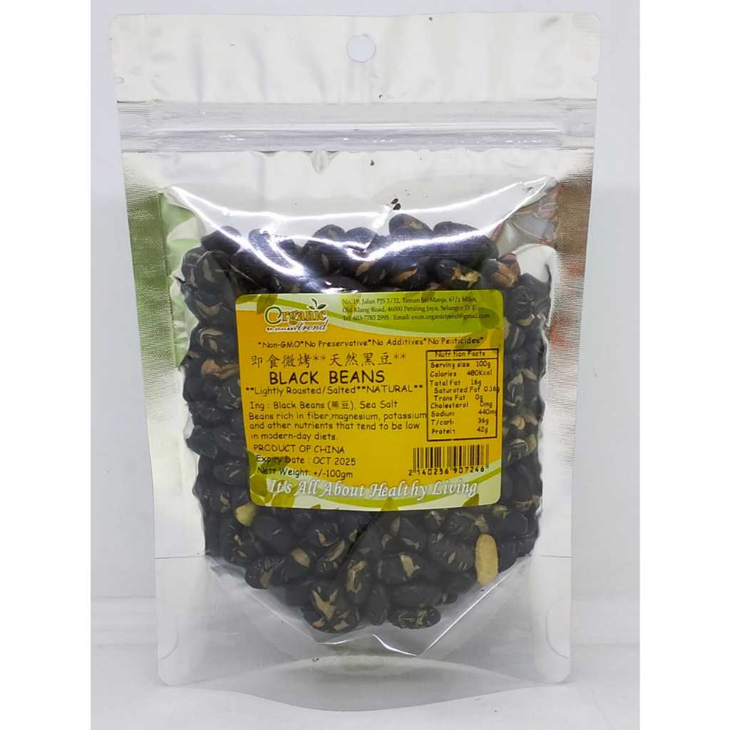 ORGANIC TREND-BLACK BEANS*LIGHT ROASTED/SALTED*NATURAL即食微烤天然黑豆100g ...