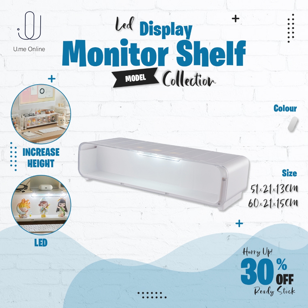 U.me Monitor Shelf LED Light Model Collection Display Monitor Riser ...