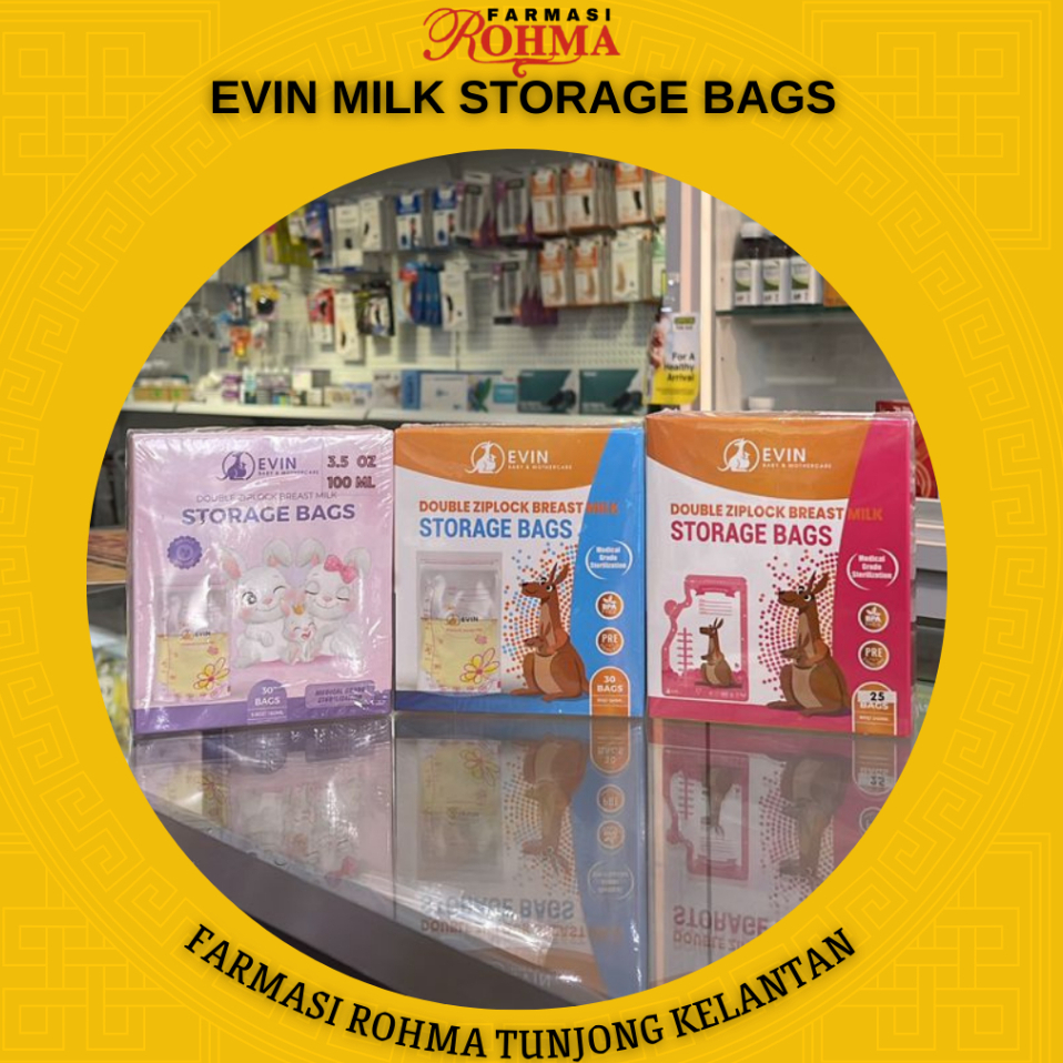 [🔥FARMASI ROHMA 🔥] EVIN BREASTMILK STORAGE BAGS (3.5OZ/50OZ/80OZ ...