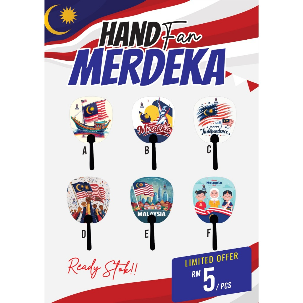 Kipas Tangan Tema Merdeka - Sambutan Merdeka Tahun 2024 | Shopee Malaysia