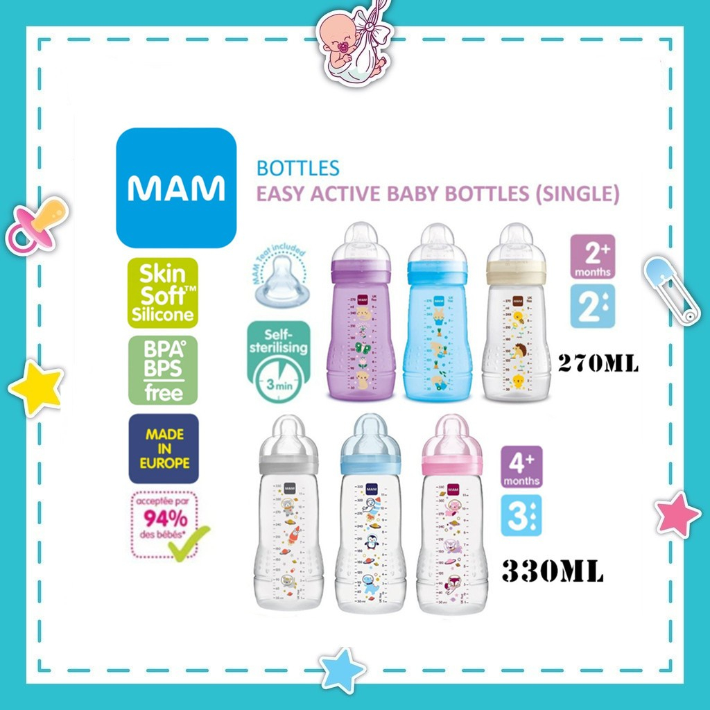 MAM Easy Start Baby Feeding Bottle 270ml/330ml (Single) Ready Stock ...