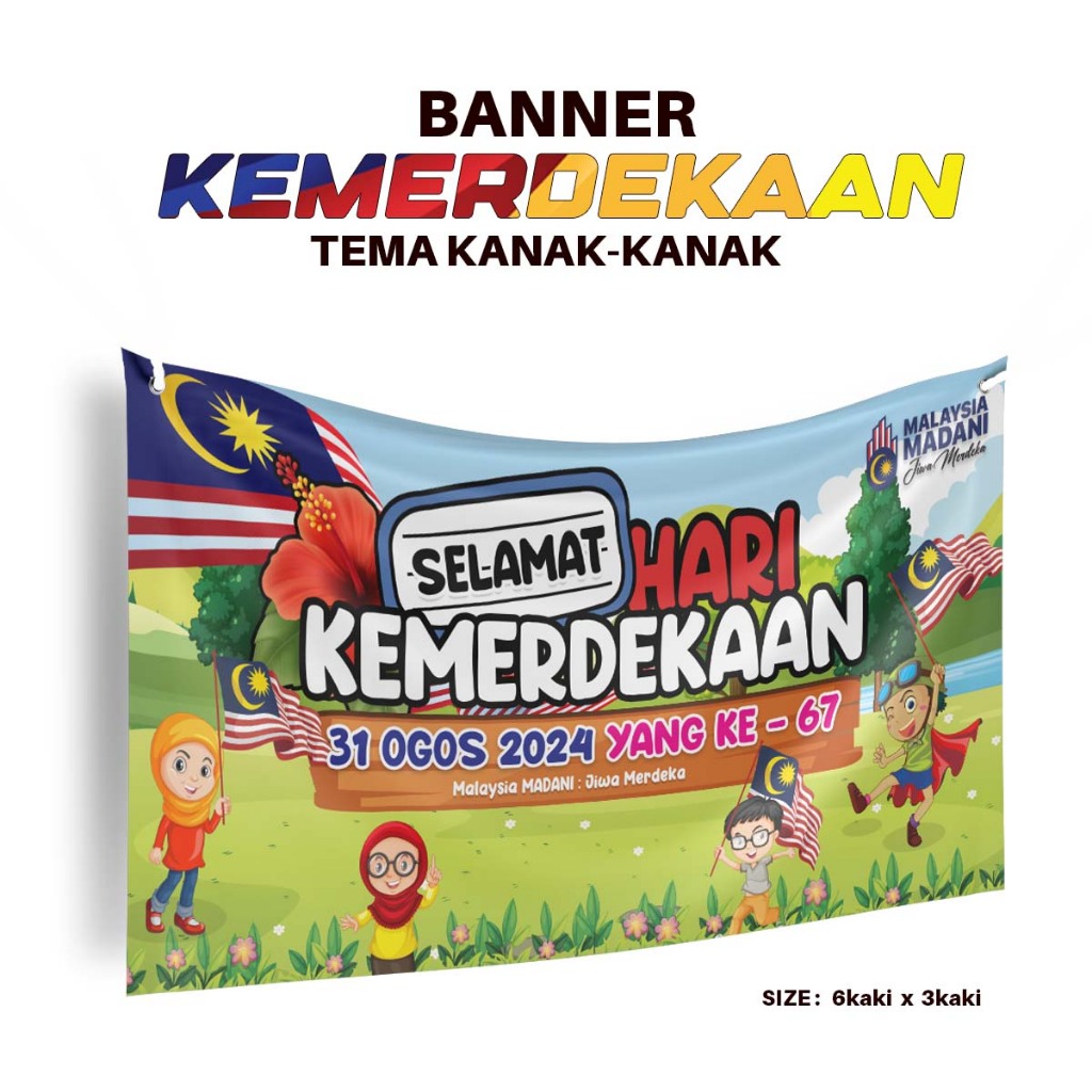 NEW DESIGN : BANNER MERDEKA SEKOLAH RENDAH / BANNER UCAPAN MERDEKA ...