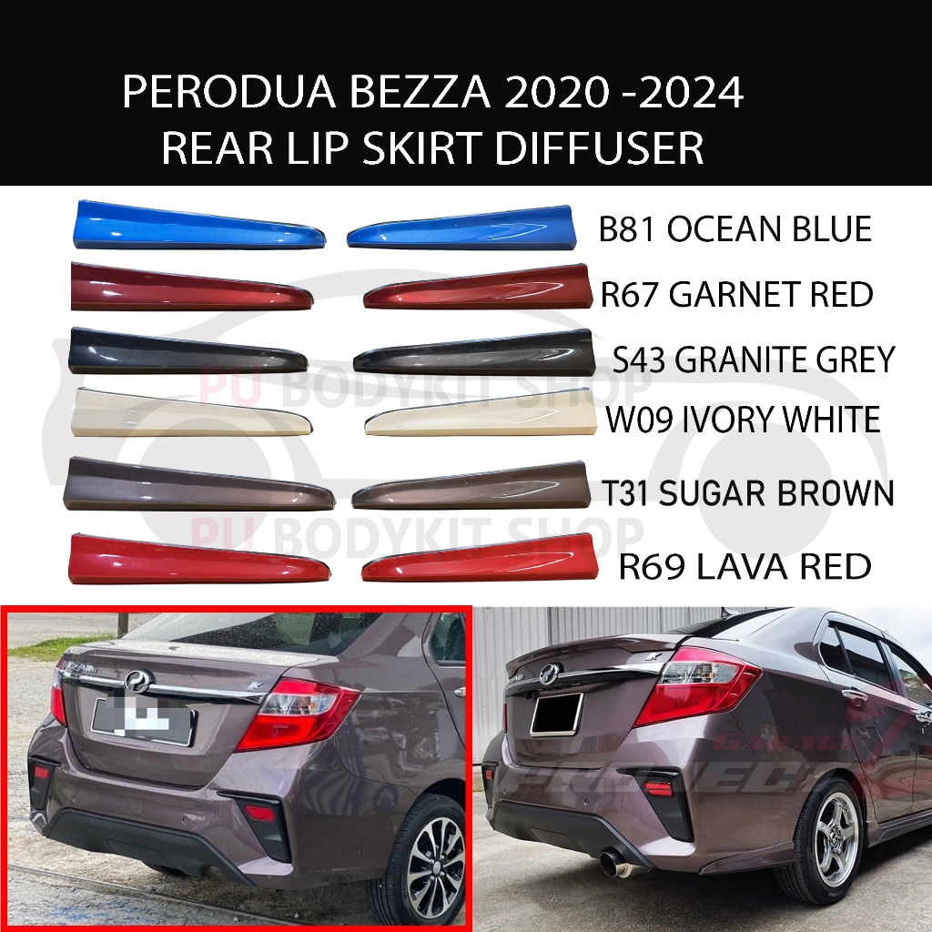 PERODUA BEZZA 2020-2024 REAR LIPS SKIRT DIFFUSER MATERIAL PU GETAH ...