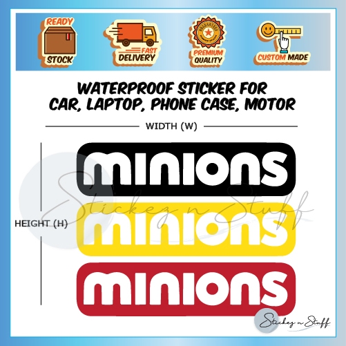 Minion Despicable Sticker Funny Cute Minions Word Movie Stiker ...
