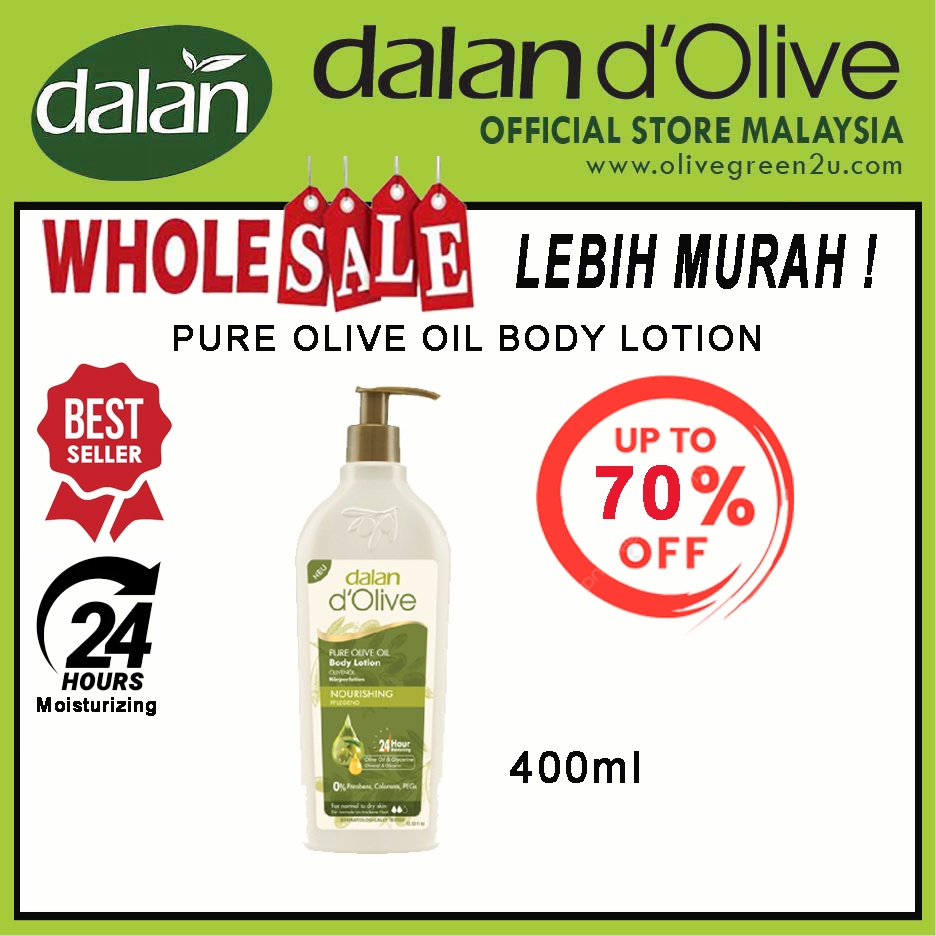 WHOLESALE - DALAN d'OLIVE PURE OLIVE OIL BODY LOTION 400ml | Shopee ...