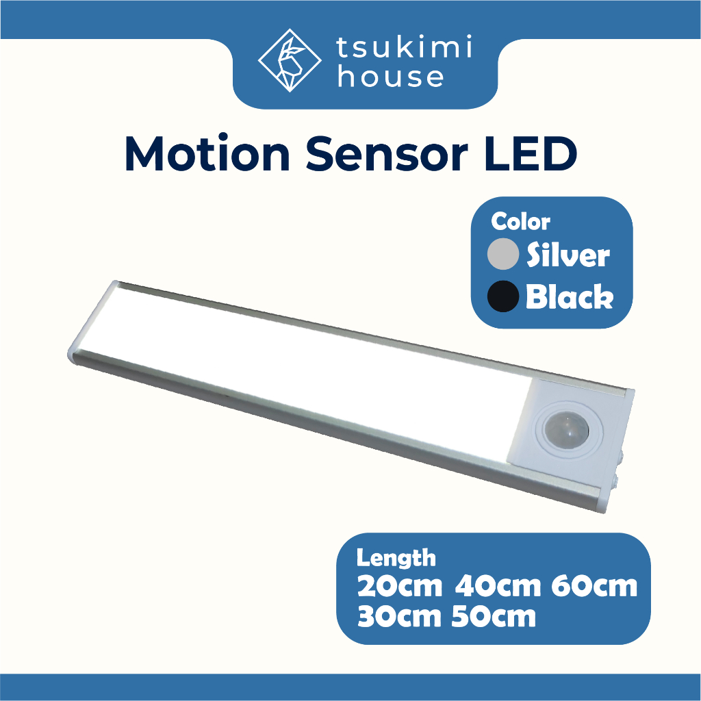 Ultra Thin Aluminum Motion Sensor Rechargeable LED Light Bar Cabinet ...