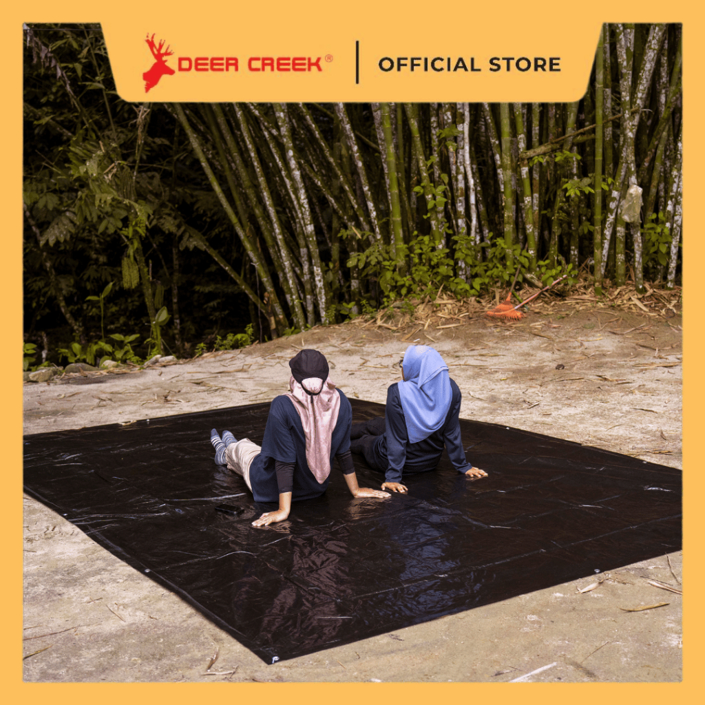 Deer Creek Black Tarpaulin Waterproof Ground Sheet Canvas Canopy ...