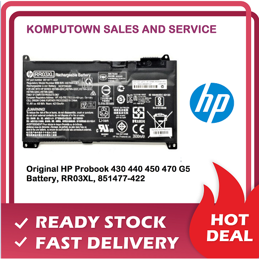 Original HP Probook 430 440 450 470 G5 Battery, RR03XL, 851477-422 ...