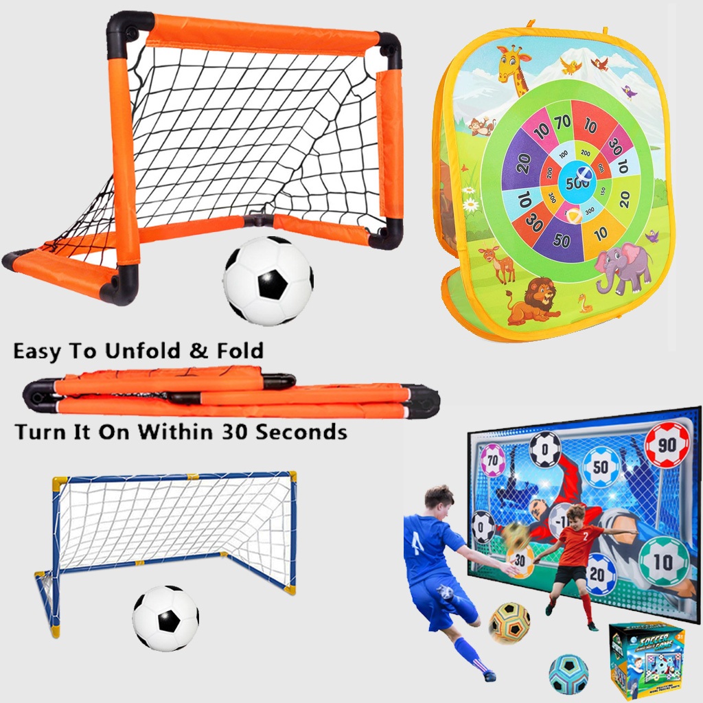 3H Gol Bola Sepak Lipat 120cm + Bola & Bean Bag Haiwan | Football Goal ...