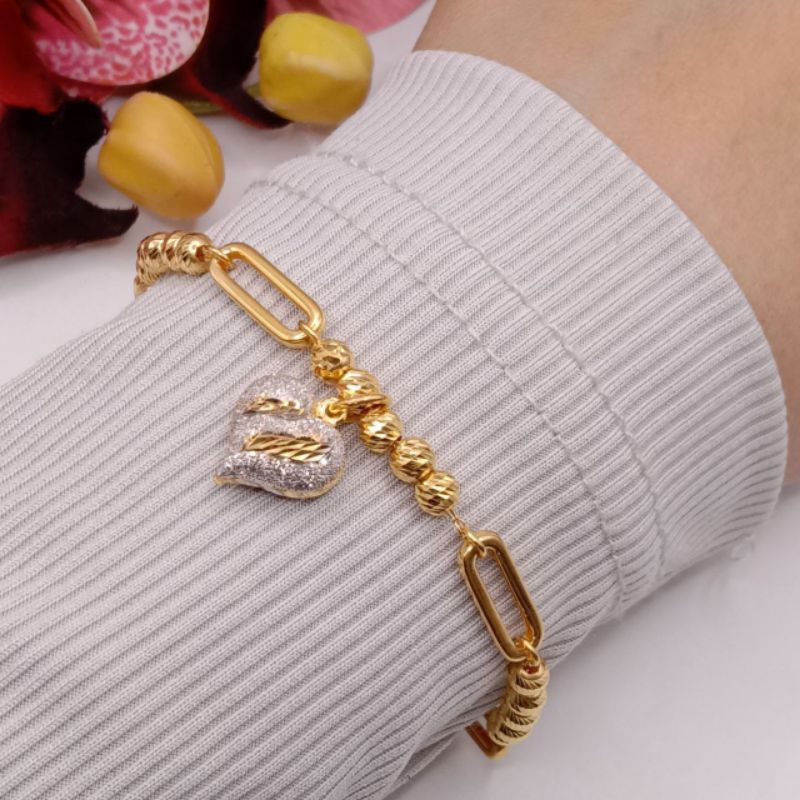 rantai tangan bola love 2c emas 916 | Shopee Malaysia