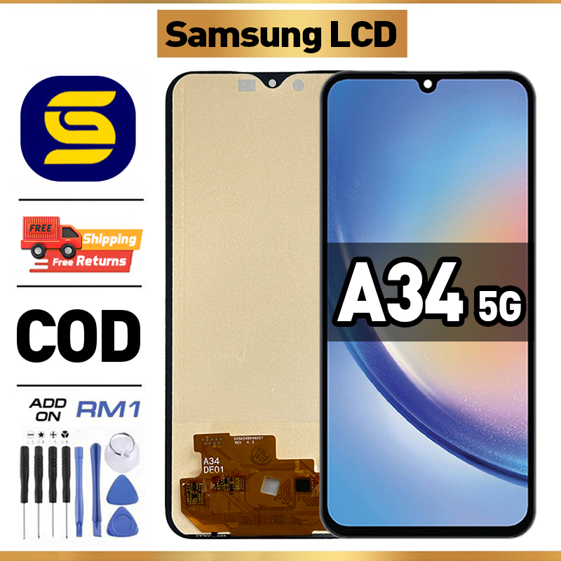 LCD SAMSUNG A34 5G Compatible For Glass Original Touch Screen Digitizer ...