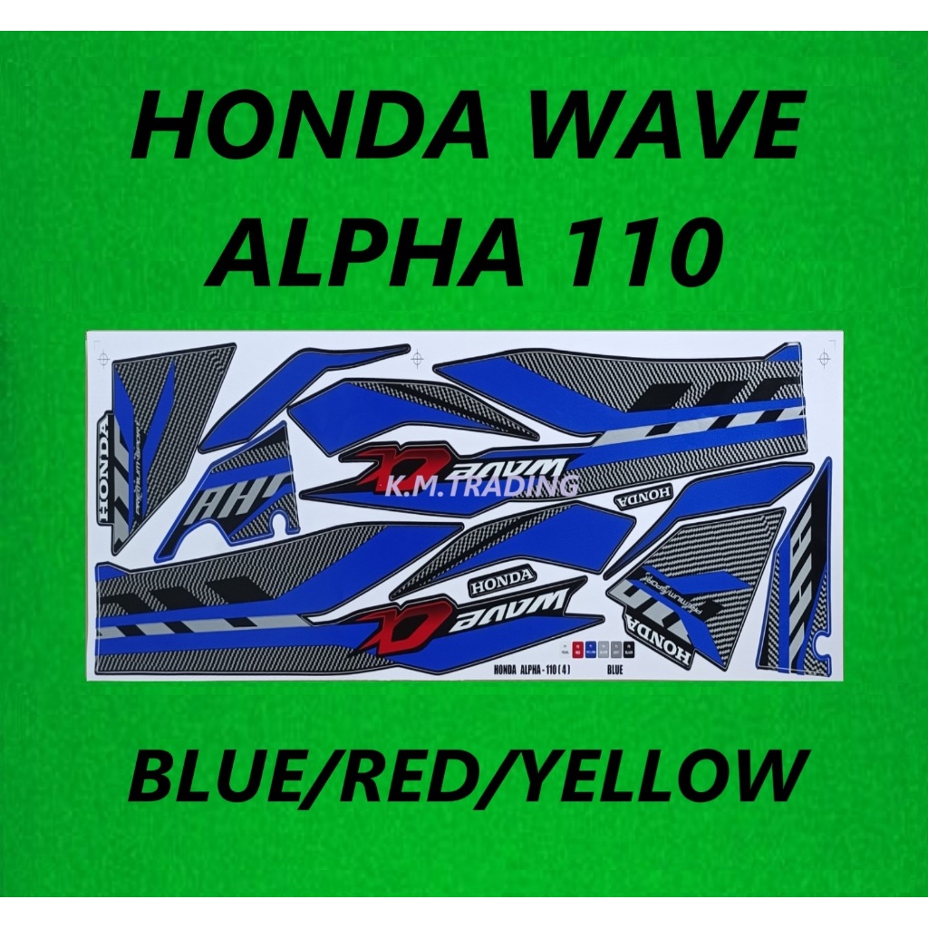 HONDA WAVE ALPHA -110 (04) BLUE/RED/YELLOW (KS011123) | Shopee Malaysia