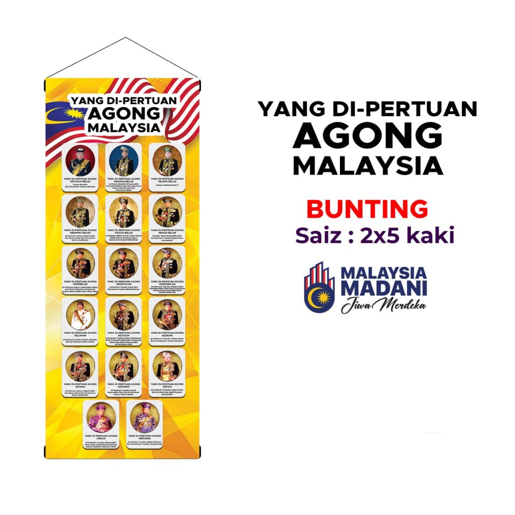 BUNTING YDP AGONG | SAMBUTAN HARI KEBANGSAAN | HARI MALAYSIA | Shopee ...