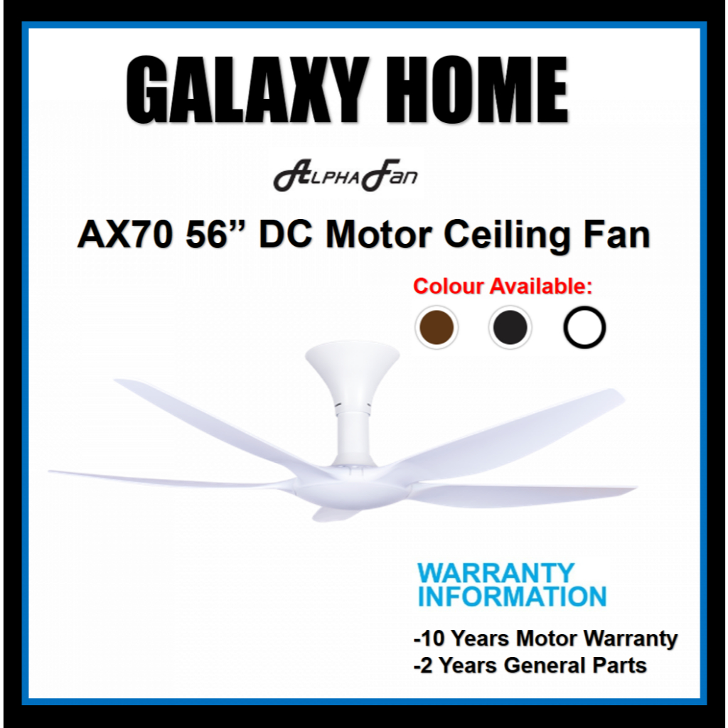 ALPHA AlphaFan AX70 5B 56" /40" DC Motor Ceiling Fan with 5 Blades (8 ...