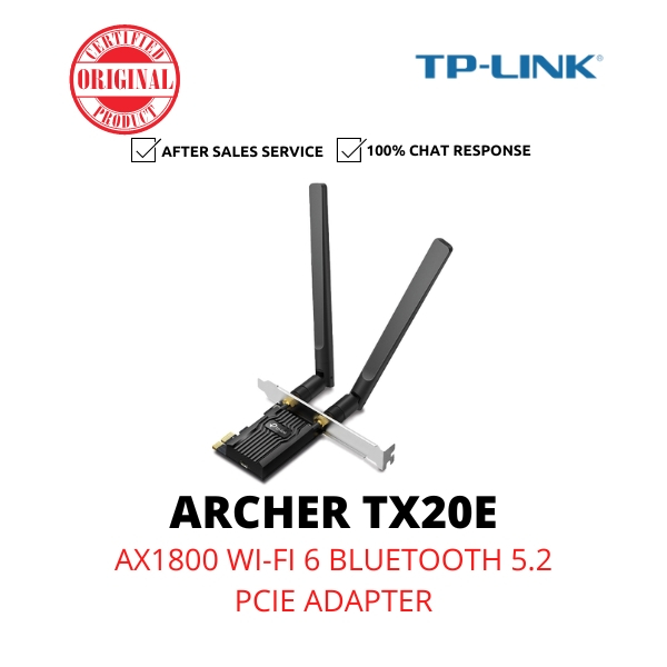 TP-Link Archer TX20E AX1800 Wi-Fi 6 Bluetooth 5.2 PCIe Adapter | Shopee ...