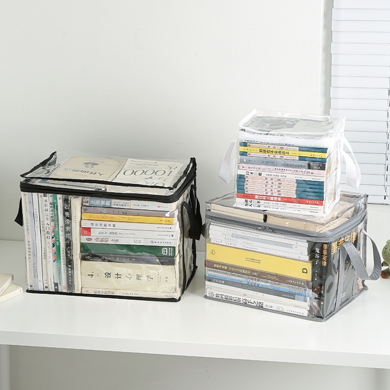 Book Storage Bag Stackable Dustroof Books Collection Container Portable ...