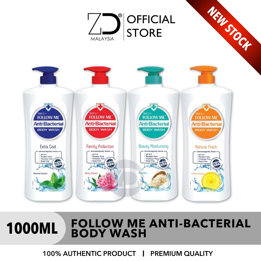 Follow Me Anti-Bacterial Body Wash 1000ml (Extra Cool/Family Protection ...