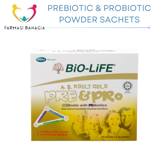 BIO-LIFE AB ADULT GOLD PRE & PRO PREBIOTICS WITH PROBIOTICS SACHETS 10 ...