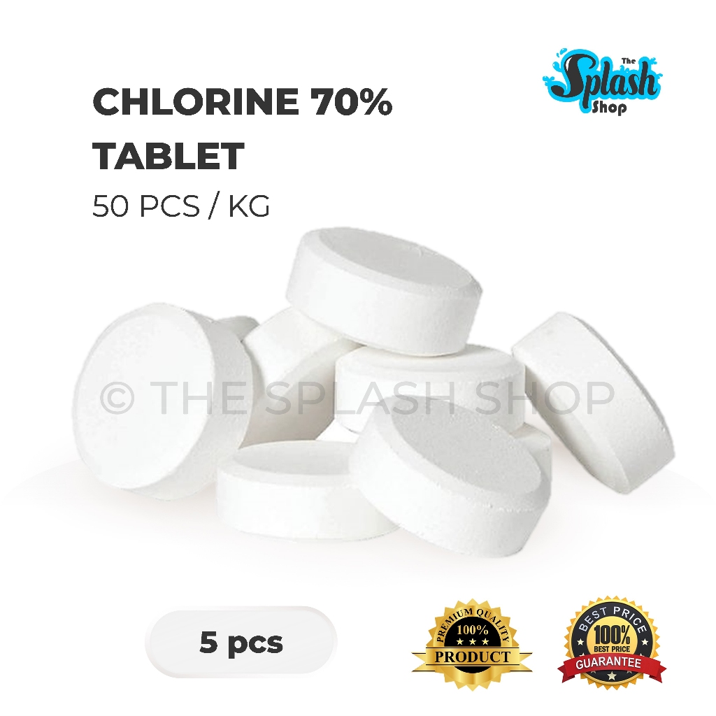 𝐒𝐏𝐋𝐀𝐒𝐇 - Tablet Chlorine 70% 5pcs pack [READY STOCK] | Shopee Malaysia