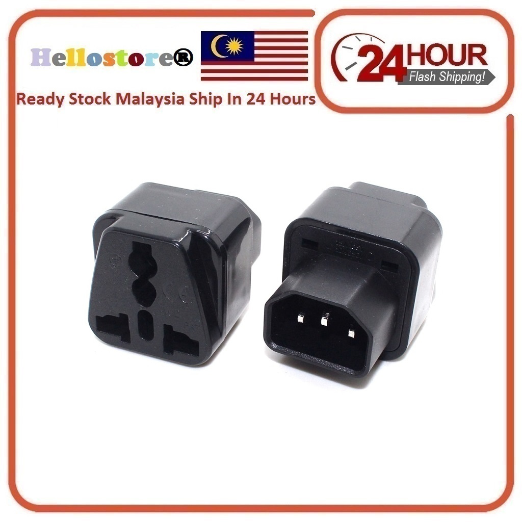 Portable Universal Socket to C14 Male Plug UPS PDU APC Computer Server ...