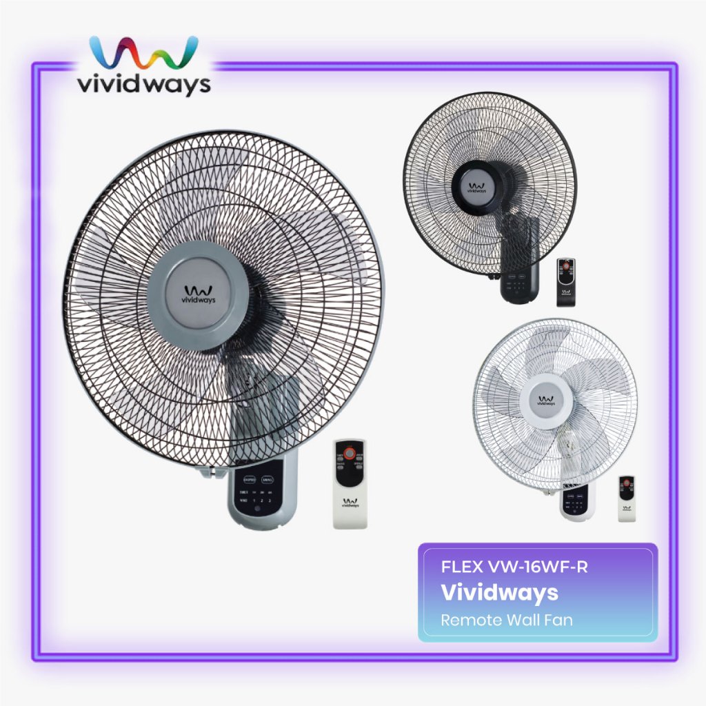 K2 VIVIDWAYS FLEX VW-16WF-R 16" Inch Remote Wall Fan/Kipas Dinding ...