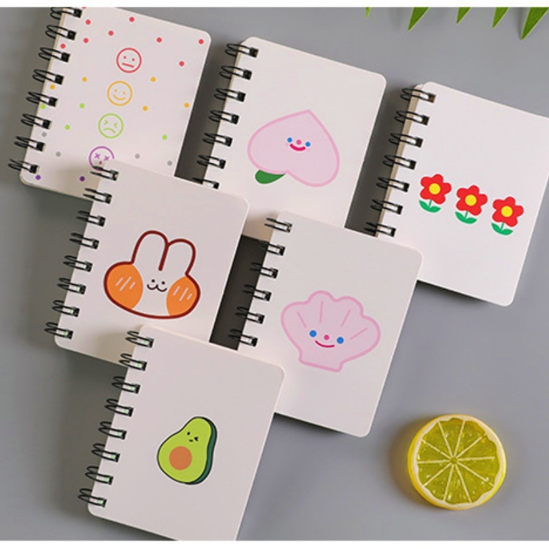 Notepad Stationery Buku Nota Cute Cartoon Mini Coil Notebook 80 Pages ...