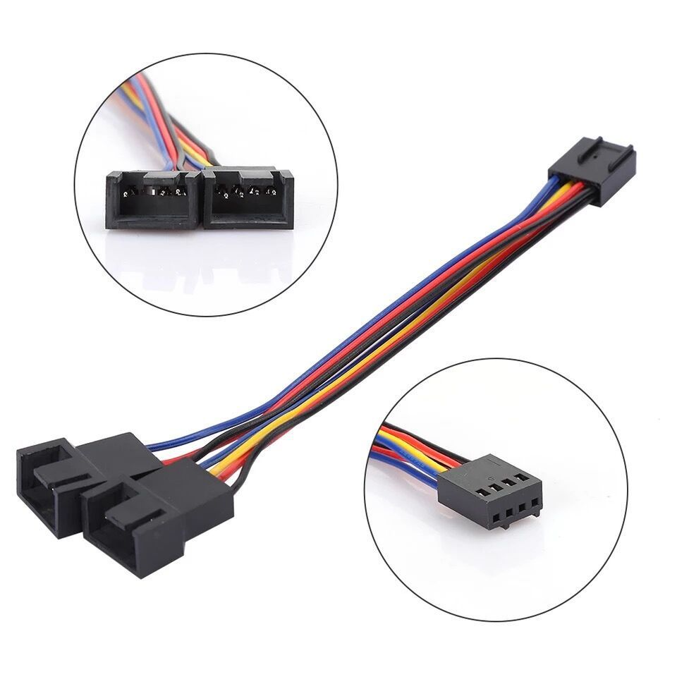 4 pin Female to 4 pin x1 & 3 Pin x1 Male Fan Splitter Cable | Shopee ...