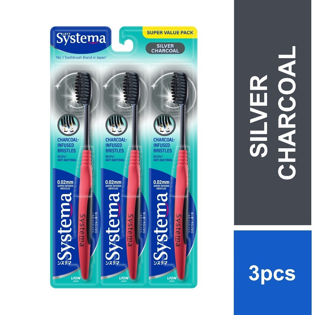 Systema Toothbrush Super Value Pack 3s Silver Charcoal -Berus Gigi ...