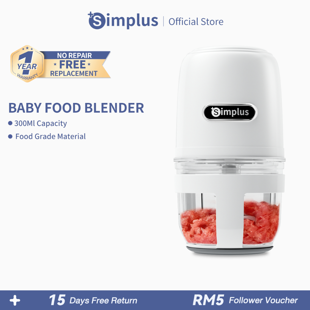 Simplus Baby Food Processor 0.3L Mini 304 Stainless Steel 200W Powerful ...