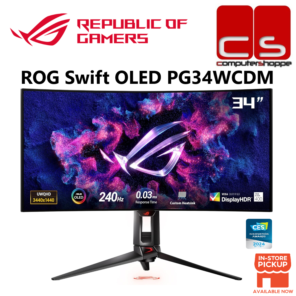 Asus ROG Swift OLED PG34WCDM 33.94'' UWQHD 240HZ 0.03MS G-SYNC OLED ...