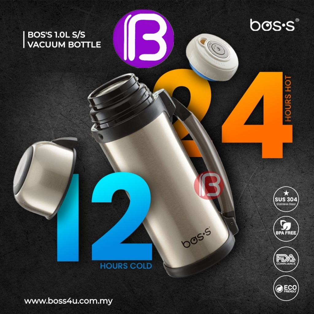 【BOSS & Bos's】bos's Thermal Water Bottle/Vacuum Flask 1L/1.2L BV3300F10/F12 Water Bottle Water ...
