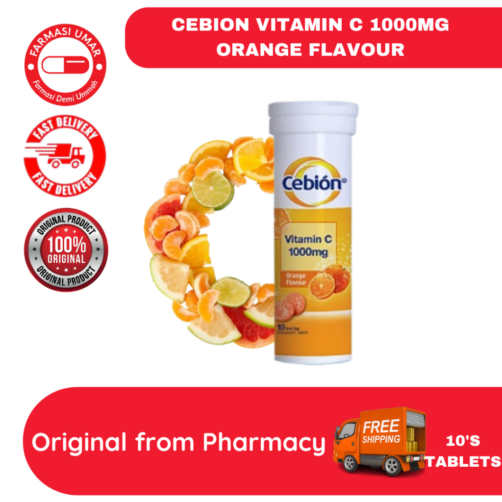 Cebion Vitamin C Effervescent Tablet 1000mg Orange Flavour (KUATKAN ...