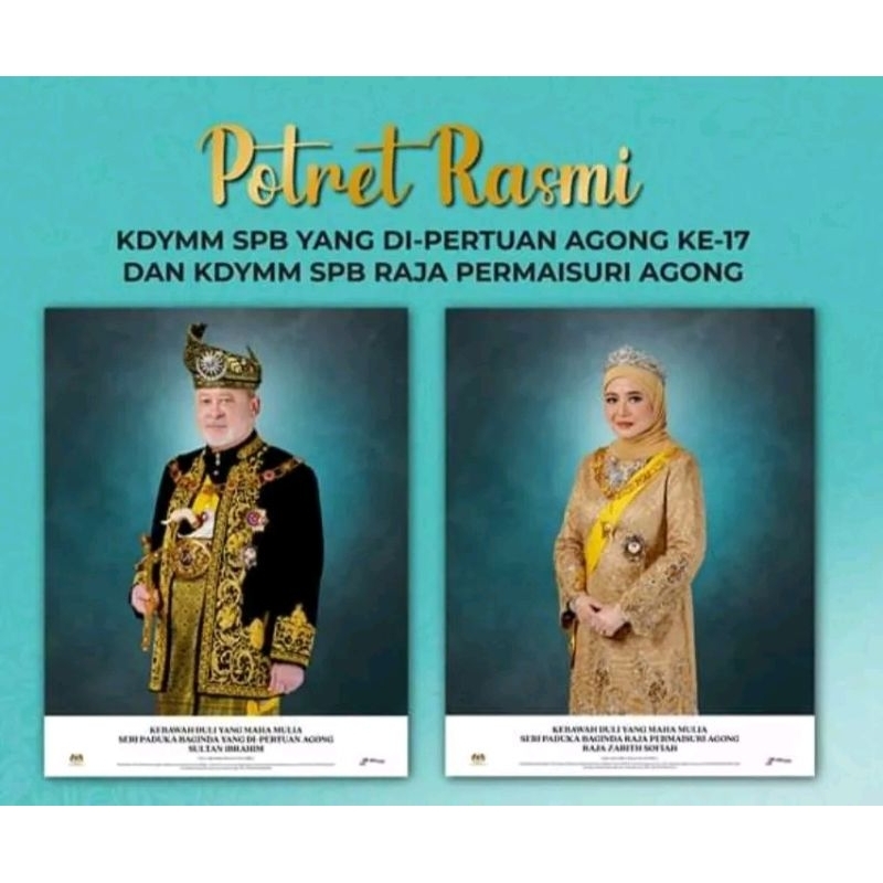 Bingkai M & ML Potret Agong Dan Permaisuri [Official] Malaysia Perdana ...