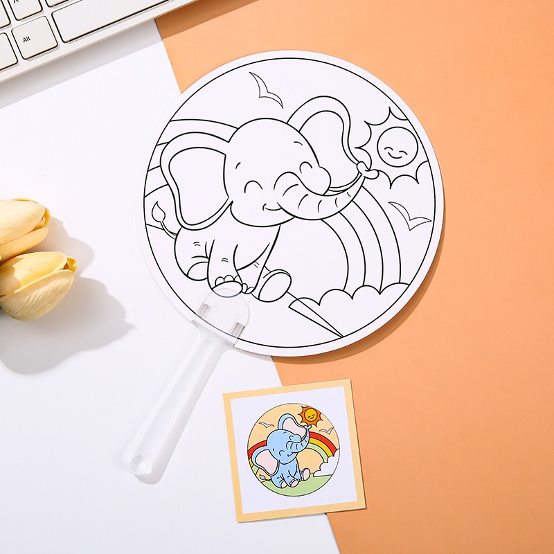 DIY Fan Art Kids Craft For Kids Learning Painting Hand Fan Coloring ...