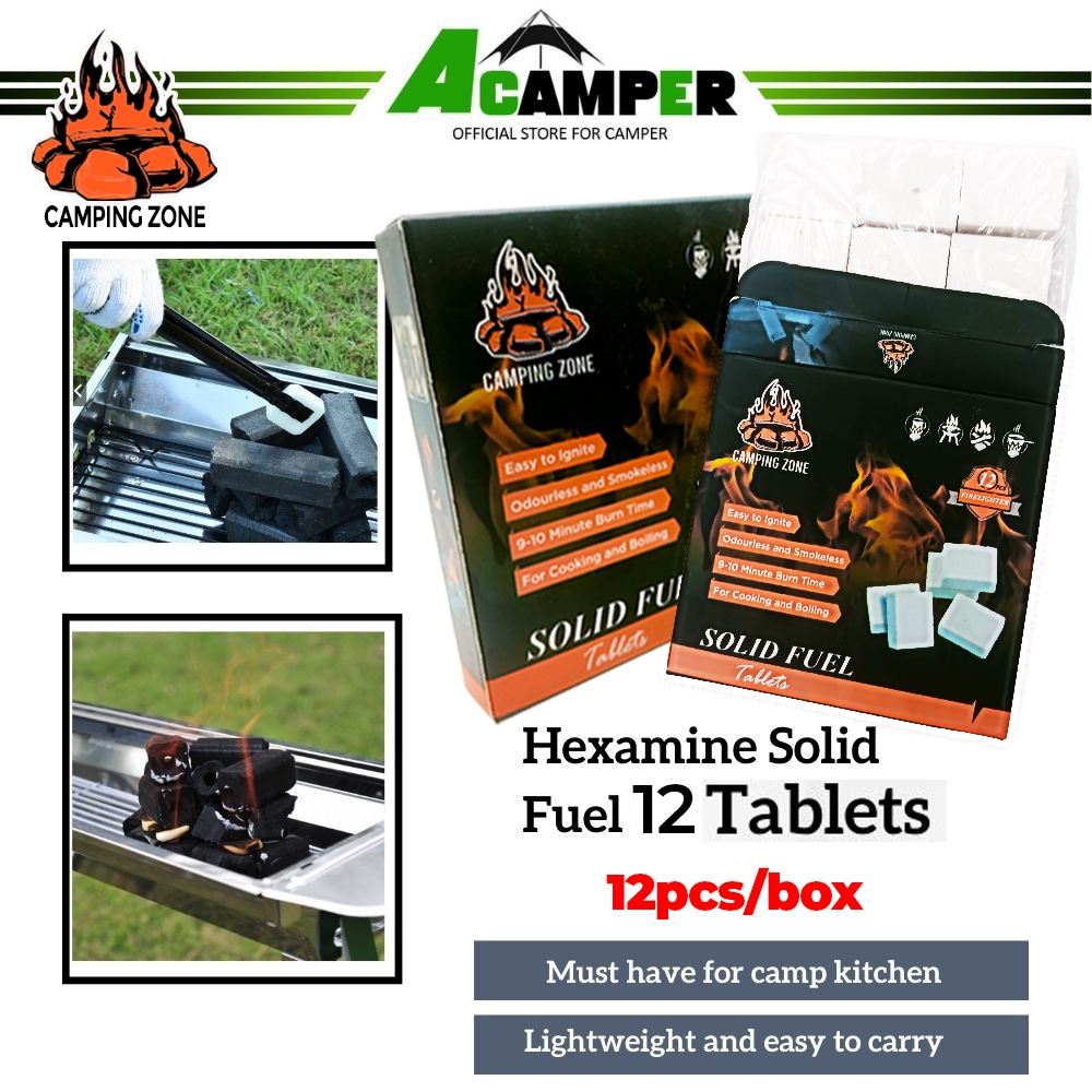 Hexamine Solid Fuel 12 Tablets Lilin Askar Fire Starter Stove Camping ...