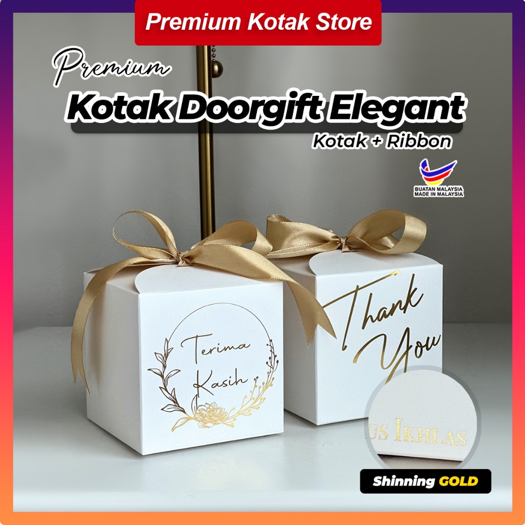 YJL 50pcs Kotak Hadiah Doorgift Kahwin Eksklusif Minimalist Goodies Box ...