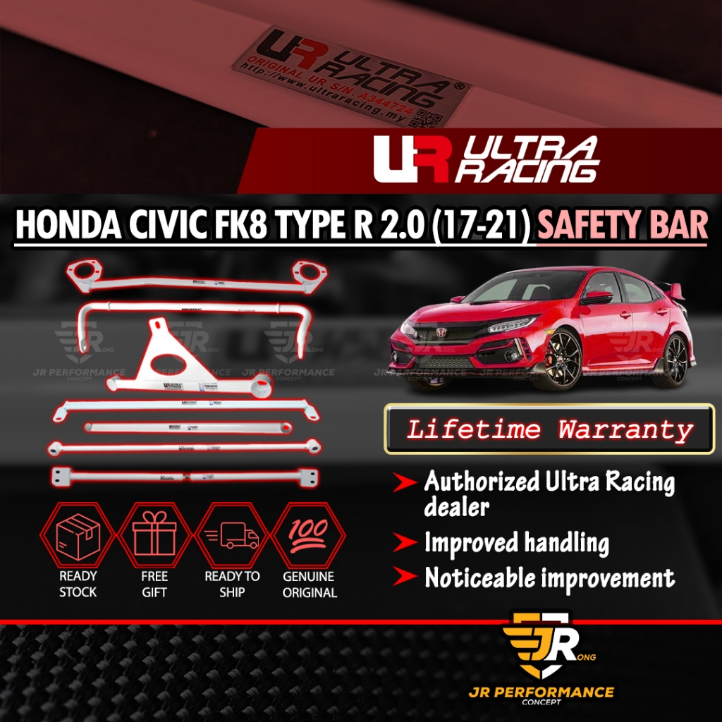 Ultra Racing Safety Bar Civic FK8 Type R 2.0 Turbo Front Strut Bar ...
