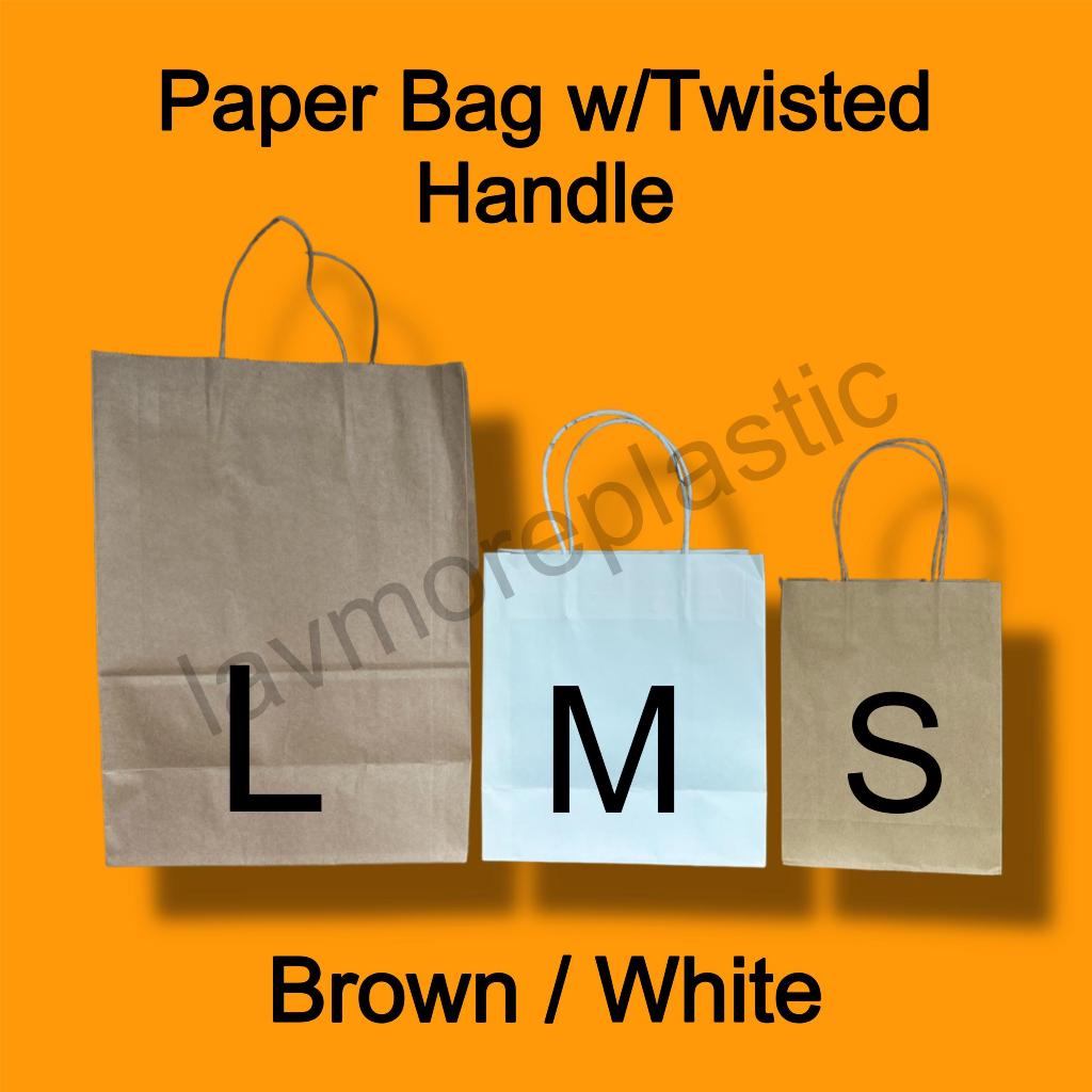 (PKT) PAPER BAG WITH TWISTED HANDLE (BROWN/WHITE) | Shopee Malaysia