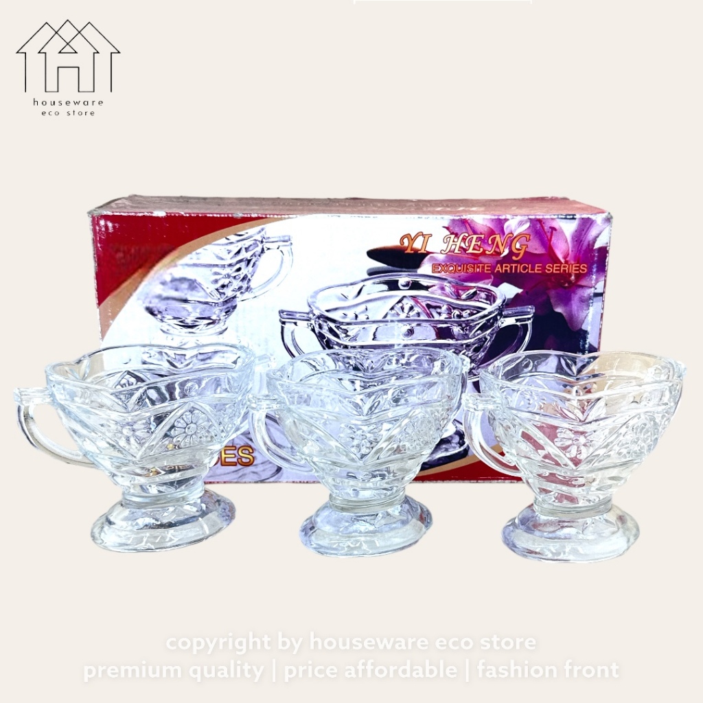 (3pcs /pack) Glass Ice Cream Cup | Dessert Cup Bowl Pudding Cup | Agar ...
