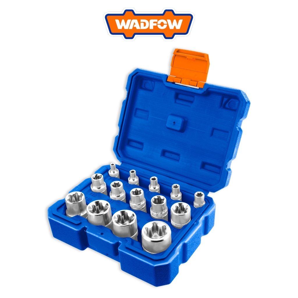 WADFOW 14 Pcs E-Type Socket Set (E4 - E24, 1/2" - 3/8" - 1/4") Heat ...