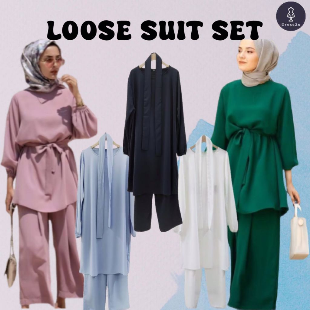 DRESS2U 】LOOSE ONE SET HIJABISTA WOMEN CASUAL WOMEN MUSLIMAH FASHION ...