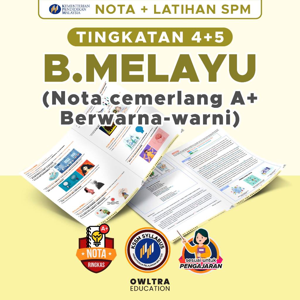 Nota Bahasa Melayu SPM Tingkatan 4&5 Nota A+ (Printed Note) | Shopee ...
