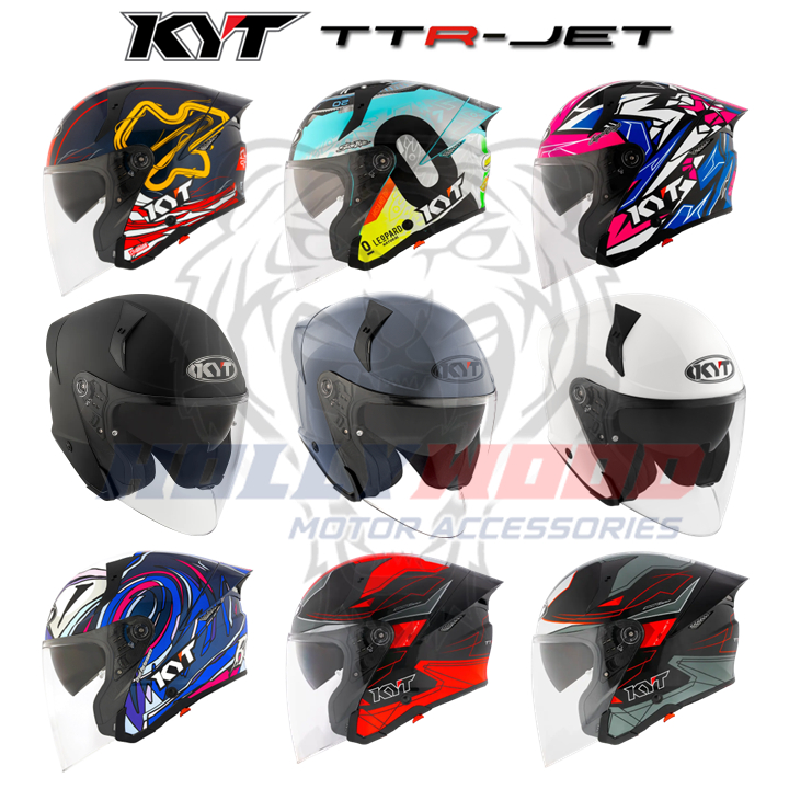 KYT HELMET TTR JET SEPANG / KASMA / FOGGIA / BASTIANINI / LED BLACK ...