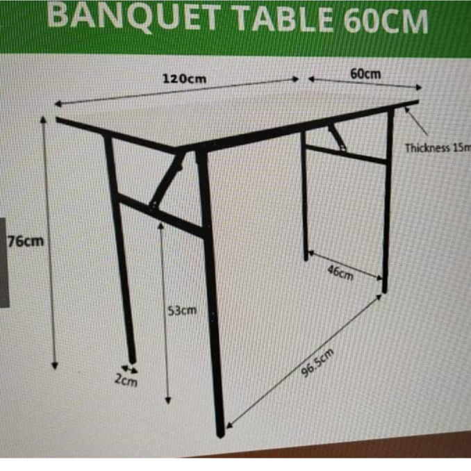 BANQUET TABLE 60CM/FOLDABLE TABLE/MEJA BANQUET PETAK | Shopee Malaysia