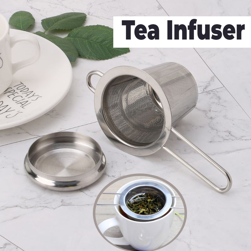 Tea Strainer, Stainless Steel Tea Infuser Basket Sitting in Mugs ...