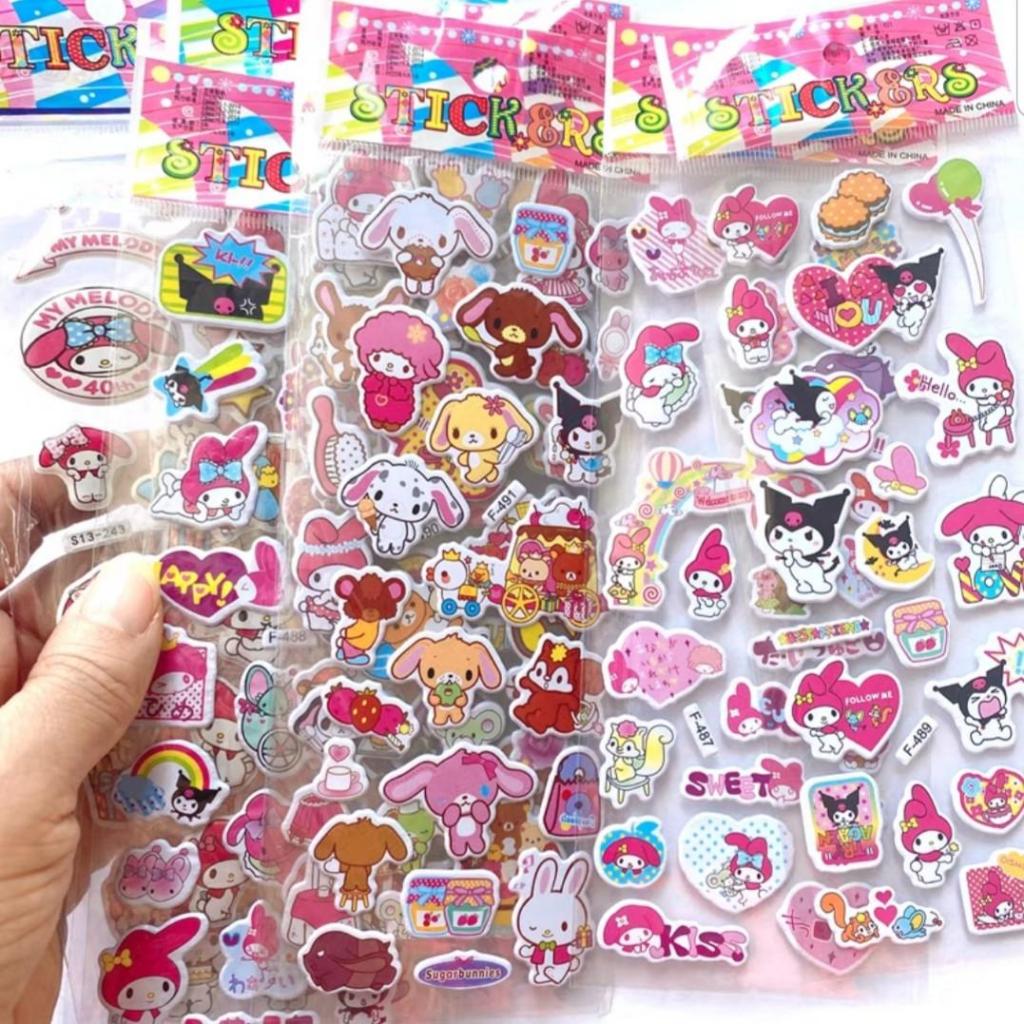 My Melody Sanrio Puffy Sticker | 3D Cartoon Stickers | Melody Kuromi ...